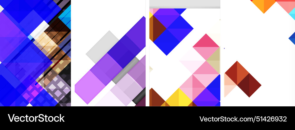 Square abstract poster set Royalty Free Vector Image
