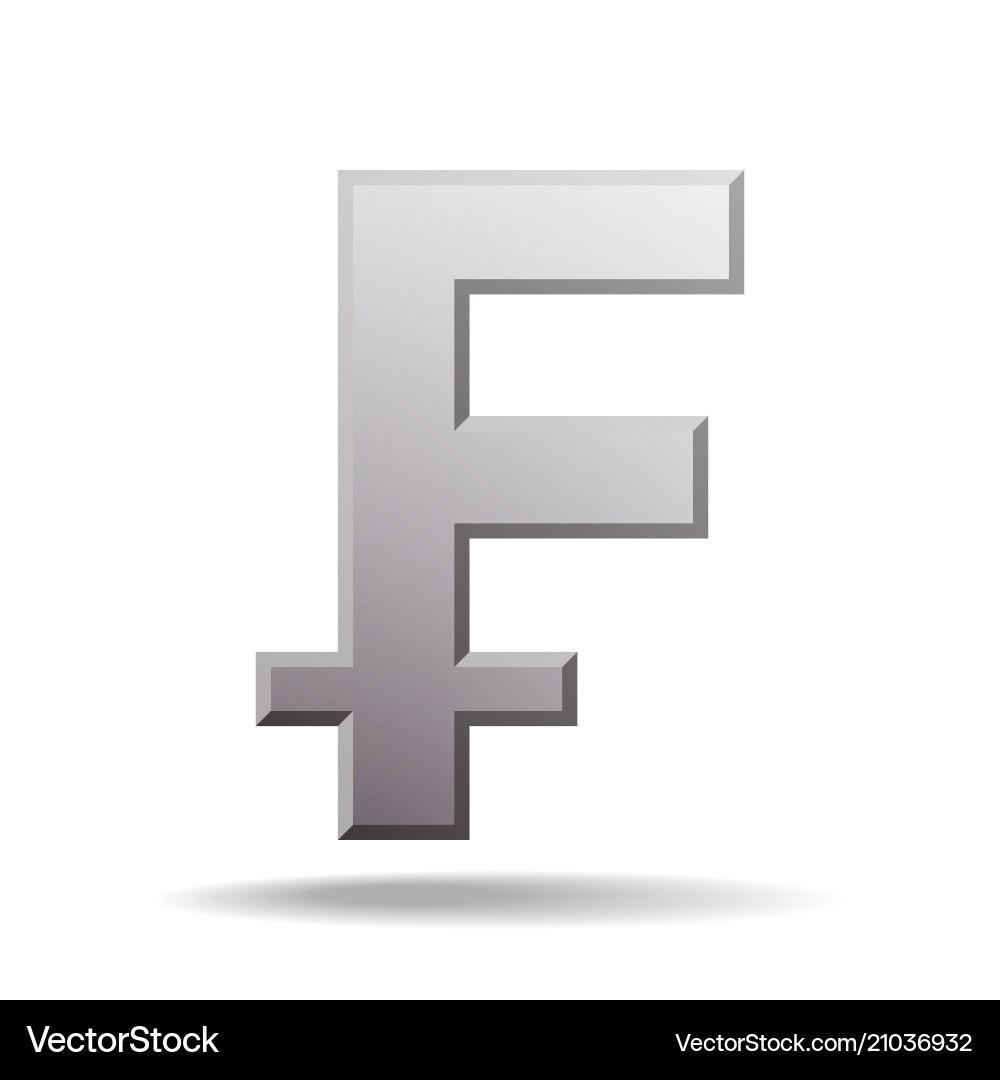 Swiss franc currency symbol Royalty Free Vector Image