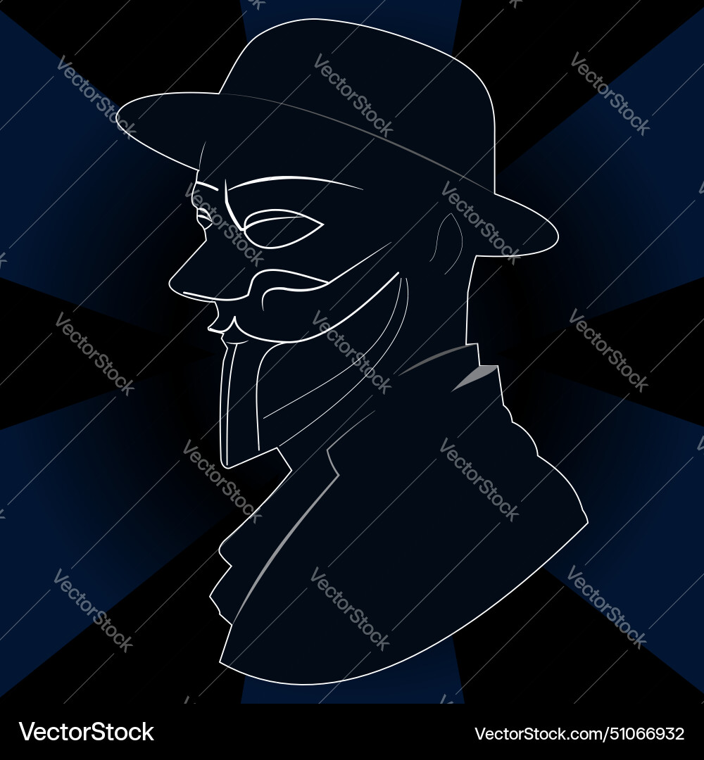 Unknown man in mask Royalty Free Vector Image - VectorStock