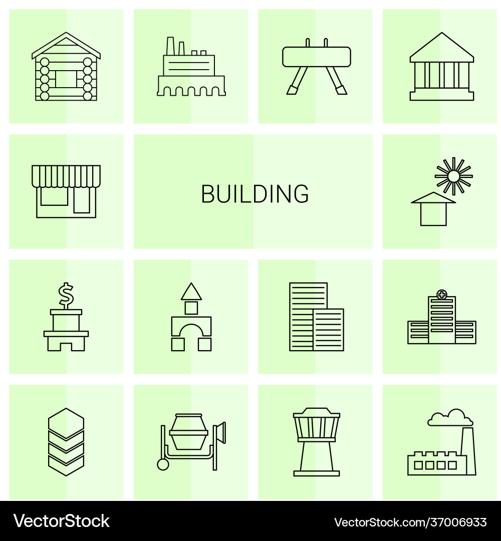 14 building icons Royalty Free Vector Image - VectorStock