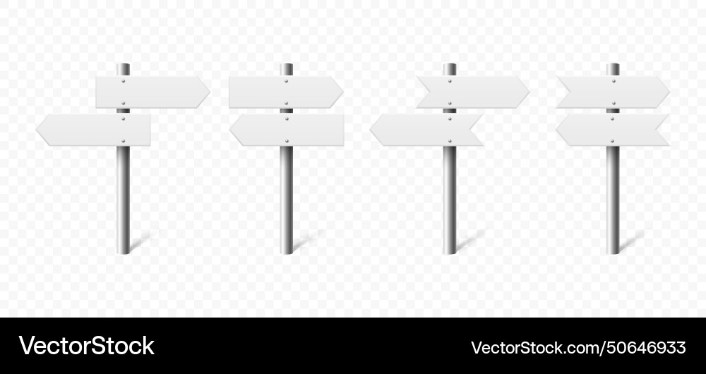 3d realistic sign post set blank Royalty Free Vector Image