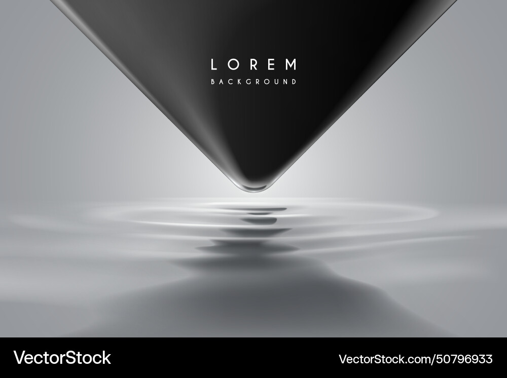 Abstract black shape with water surface background