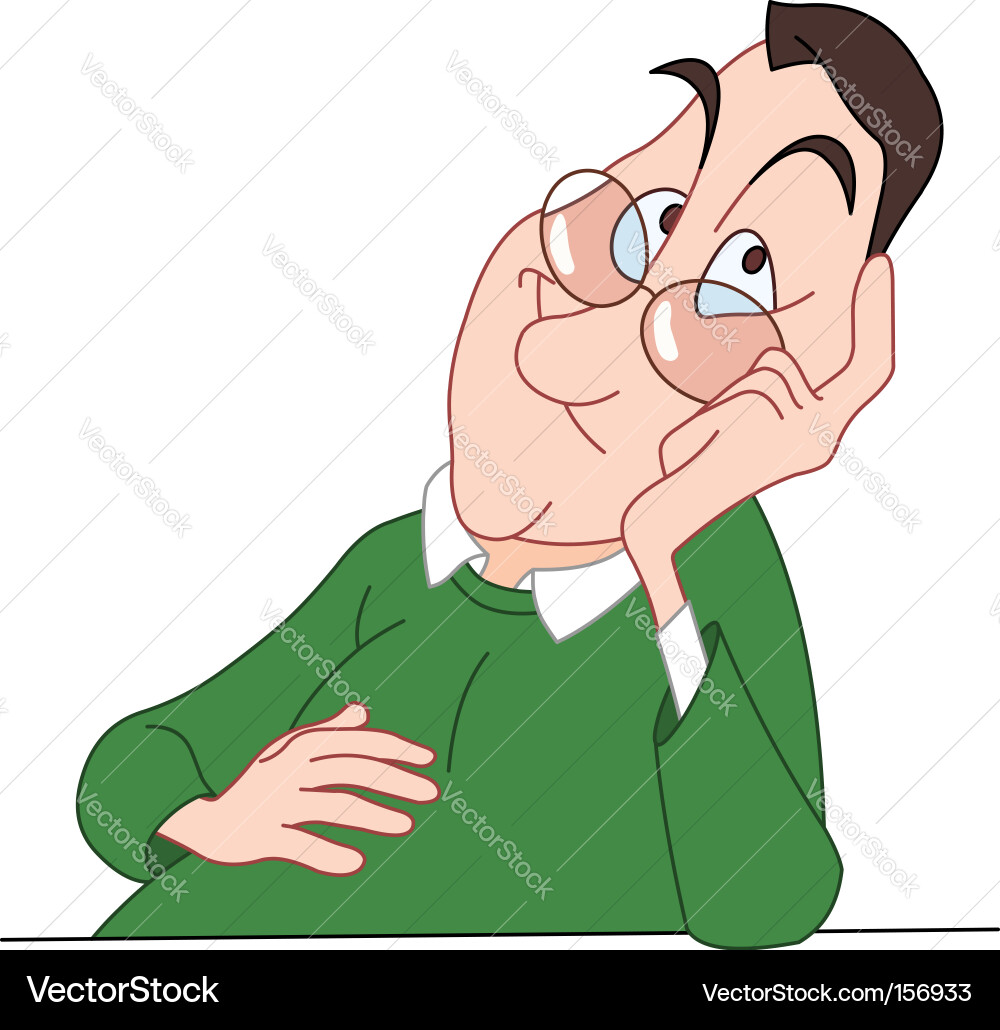Bored man Royalty Free Vector Image - VectorStock