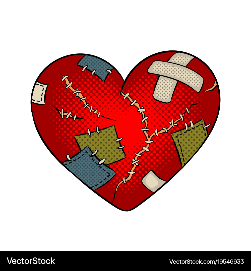Heart Patch Pop Art Royalty Free Vector Image - VectorStock
