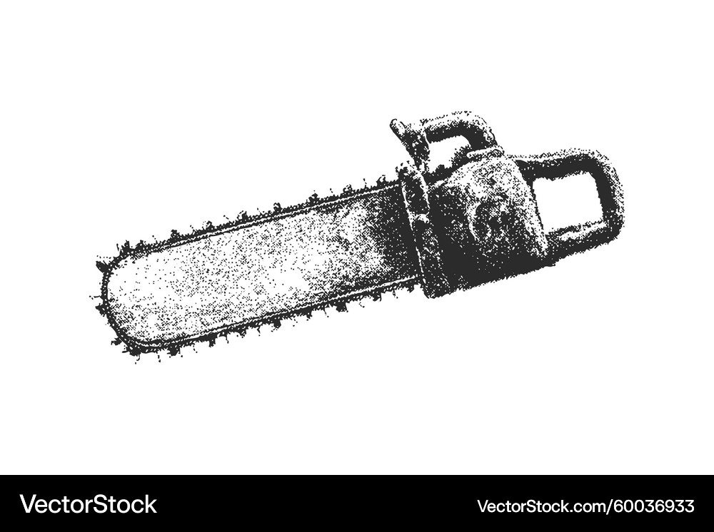 Isolated Chainsaw with Rough Texture Royalty Free Vector
