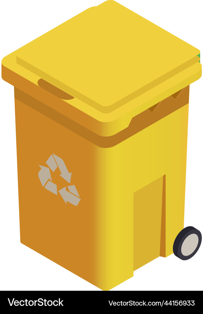 Isometric garbage bin Royalty Free Vector Image
