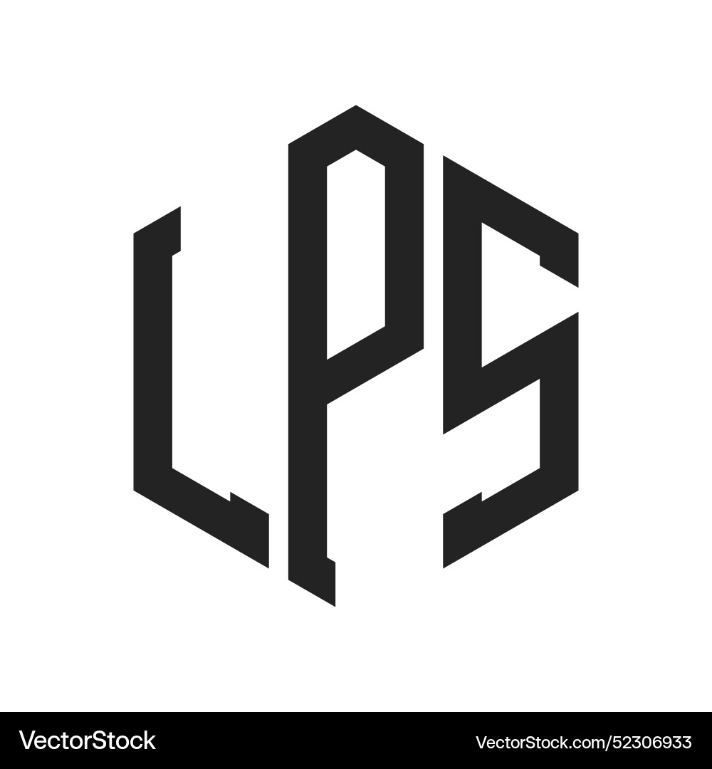 Lps logo design initial letter monogram Royalty Free Vector