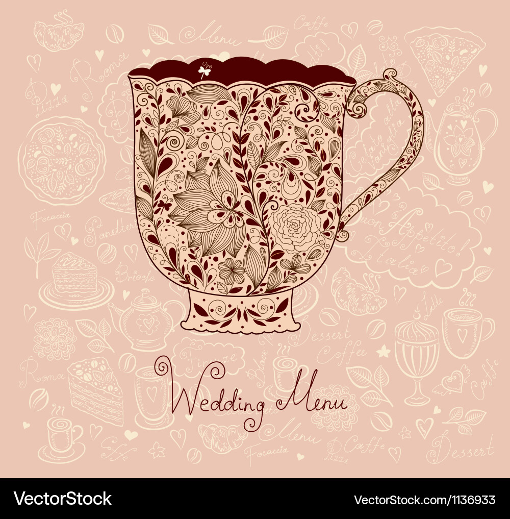 Pattern menu for cafe Royalty Free Vector Image