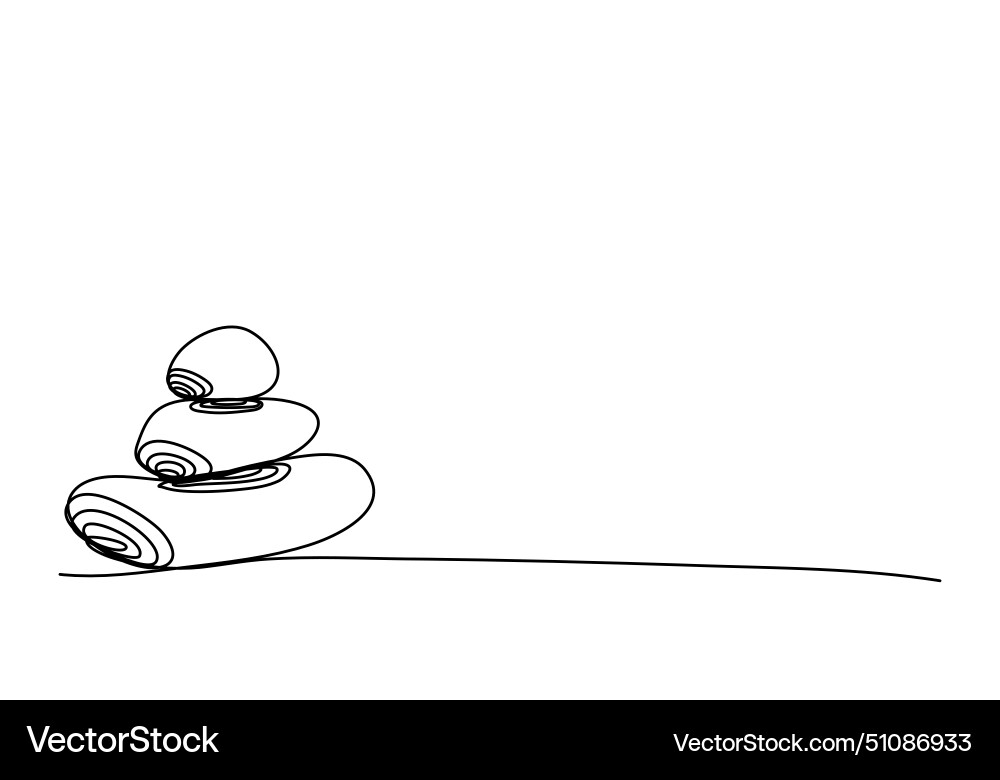 Pebble stones one line drawing Royalty Free Vector Image