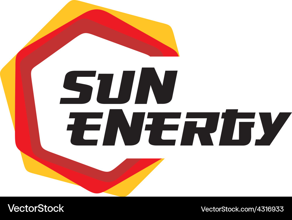 Sun energy logo Royalty Free Vector Image - VectorStock