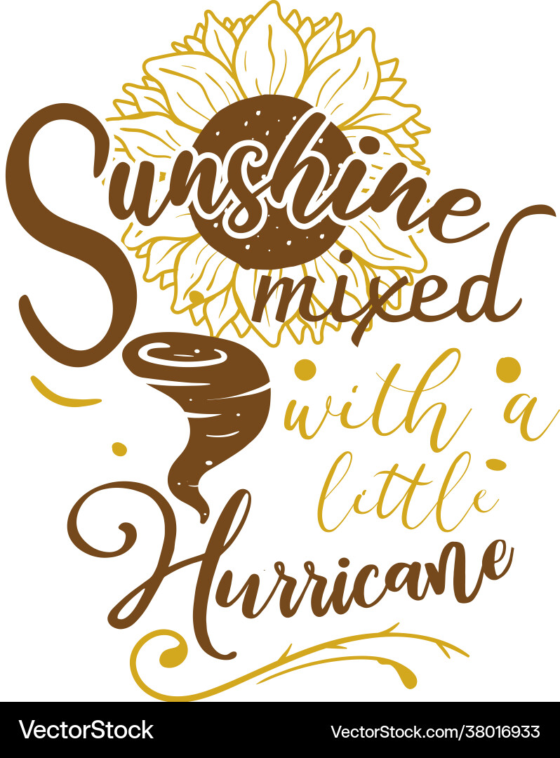 Sunshine mixed with a little hurricane quote Vector Image