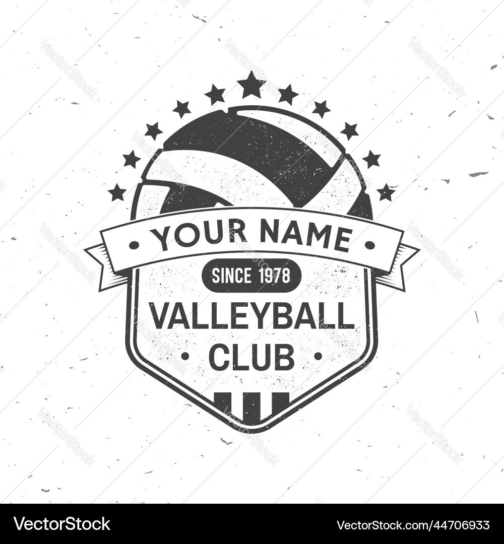 Volleyball club badge design Royalty Free Vector Image