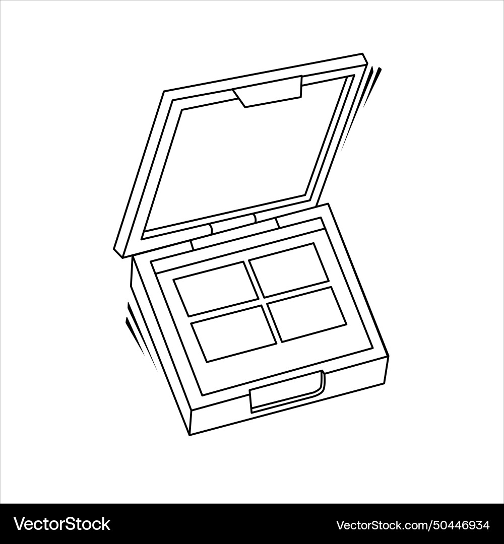 Black white outline eye shadow isolated contour Vector Image