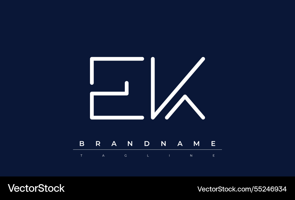 Creative ek letter initial logo image Royalty Free Vector