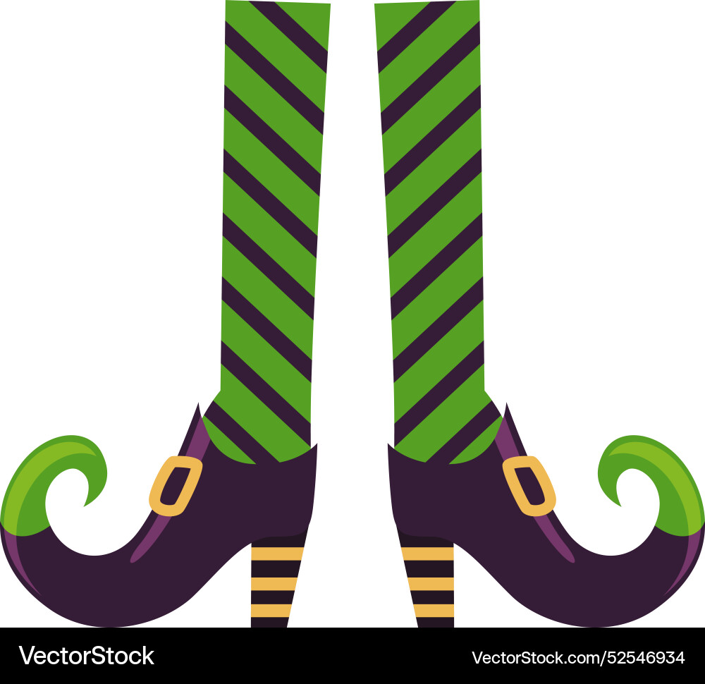 Fantasy character legs witch feet cartoon icon Vector Image