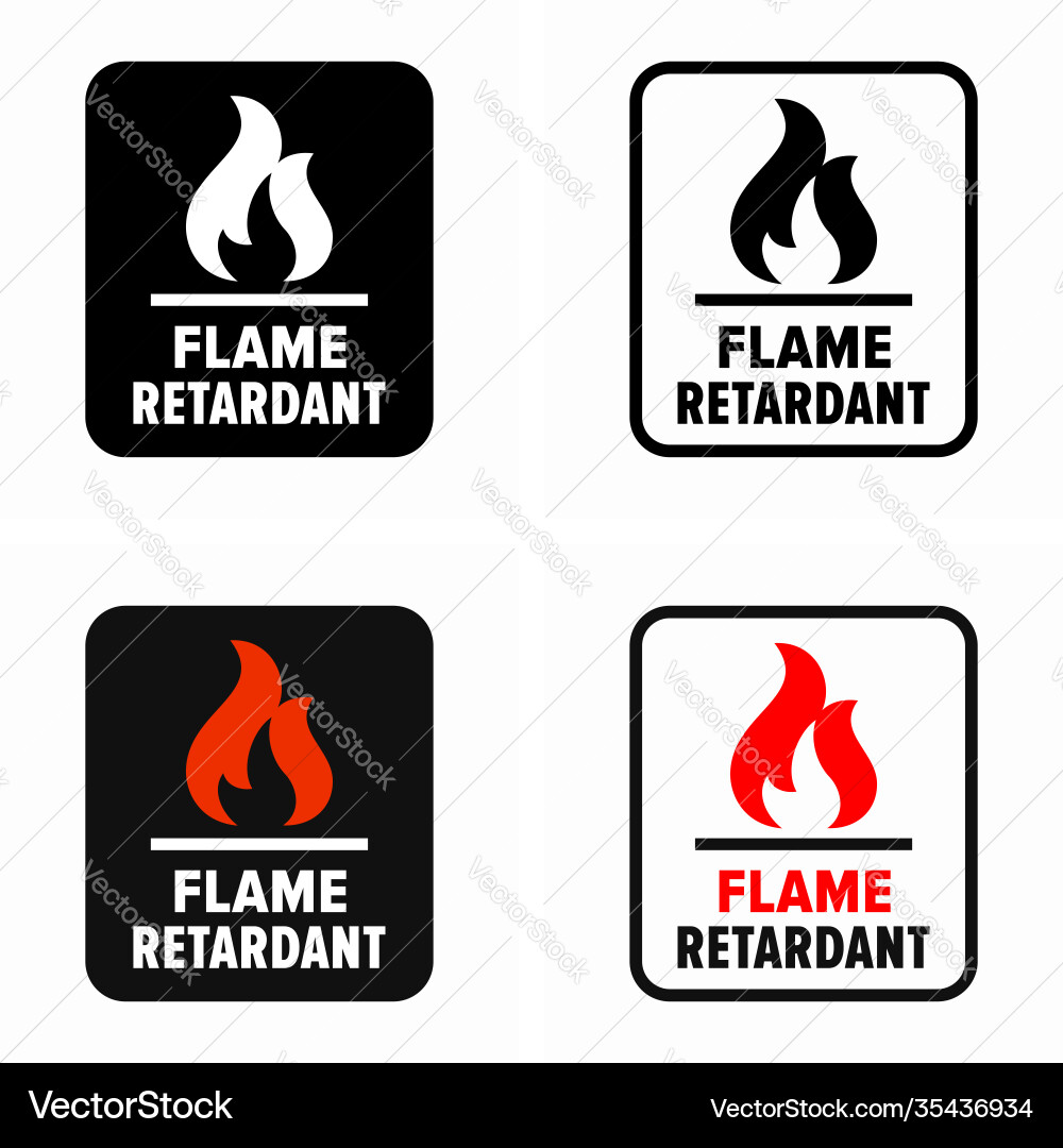 Flame resistance fire resistant or retardant Vector Image