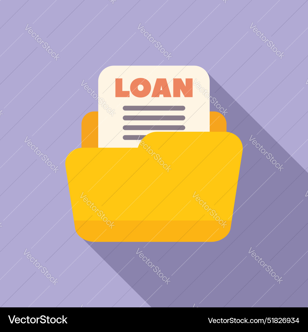 Loan agreement document inside folder icon Vector Image