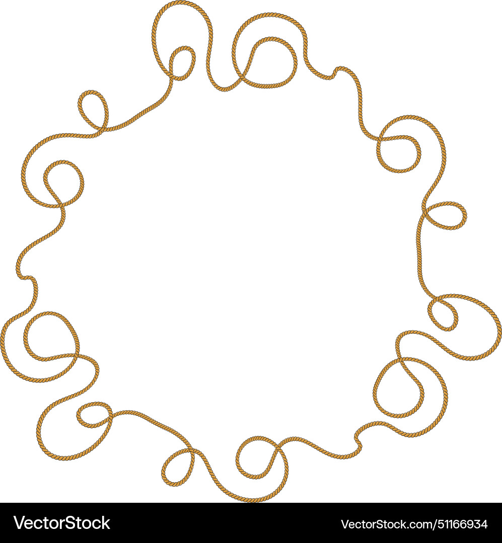 Round rope frame isolated on white background Vector Image