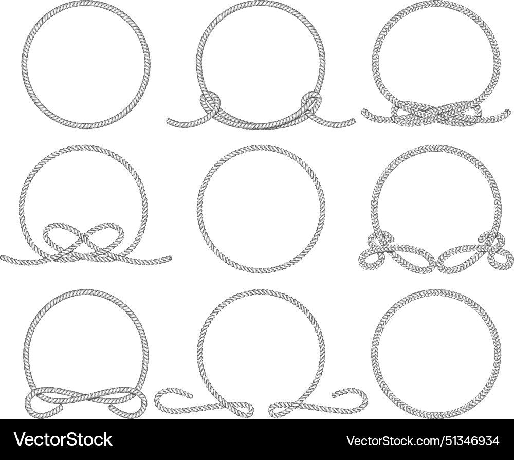 Round rope frames Royalty Free Vector Image - VectorStock