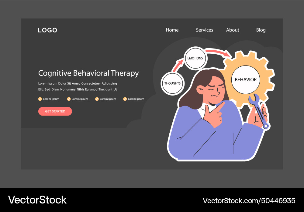 Cognitive behavioral therapy connecting thoughts Vector Image