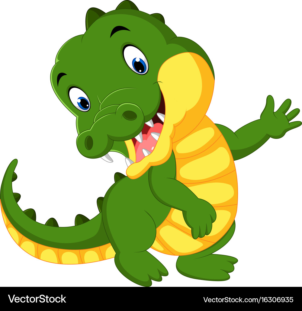 Cute crocodile cartoon Royalty Free Vector Image