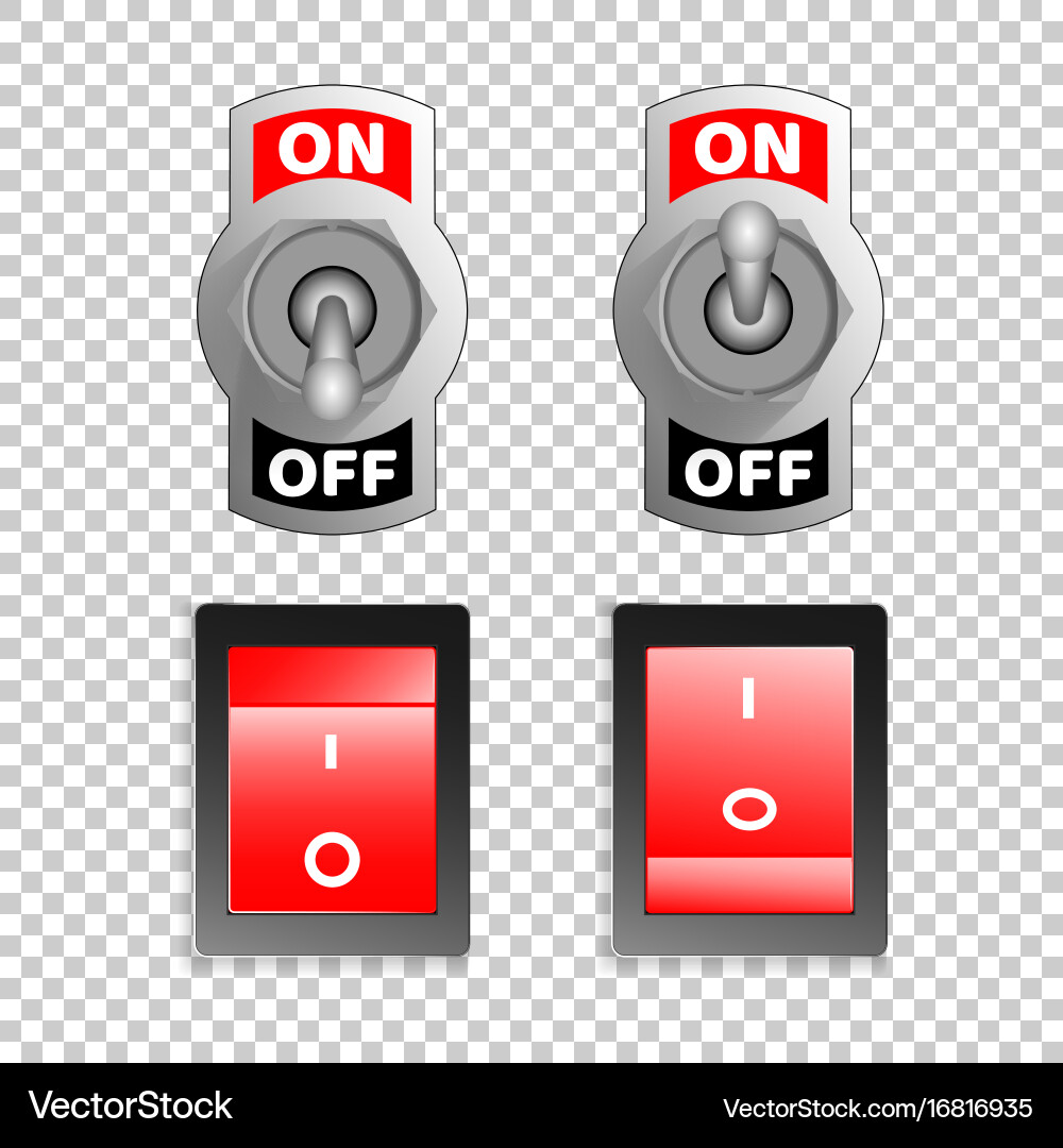 Electric Switches - On/Off Buttons Royalty Free Vector Image