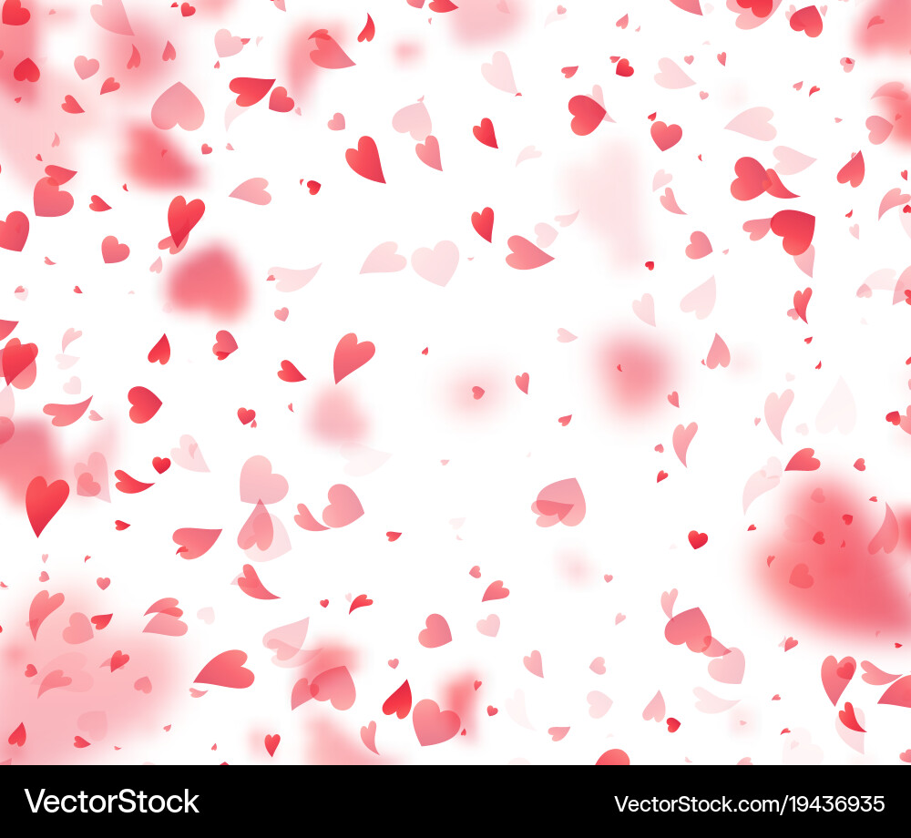 Heart confetti falling on transparent background Vector Image