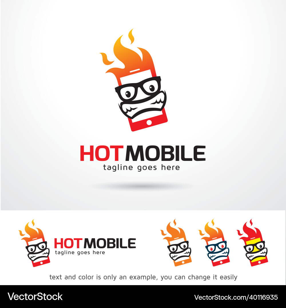Hot mobile logo template design Royalty Free Vector Image