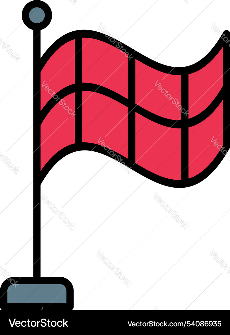 Offside flag line filled icon design Royalty Free Vector