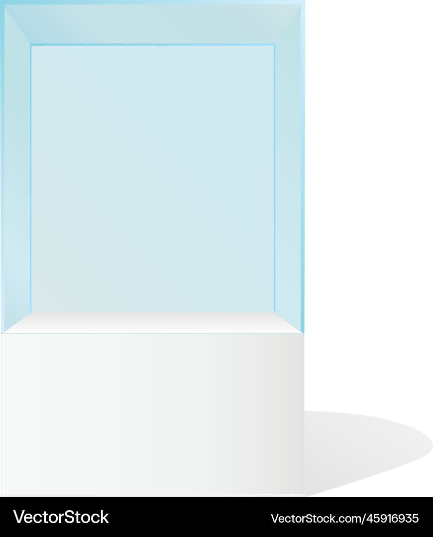 Realistic glass square showcase empty Royalty Free Vector