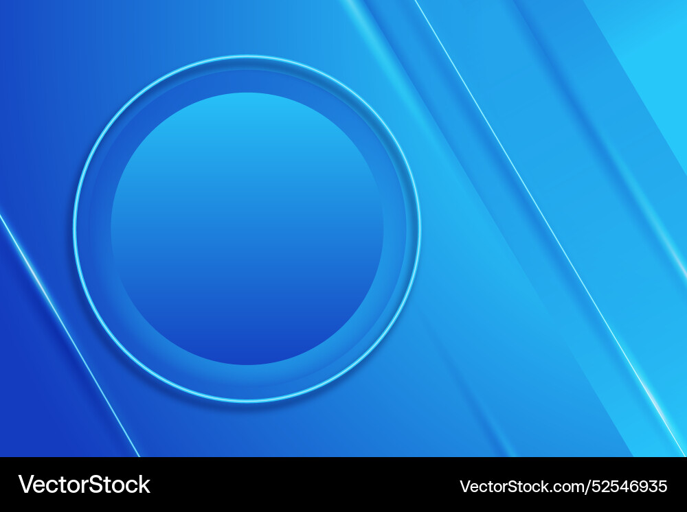 Shiny gradient blue abstract circular striped Vector Image