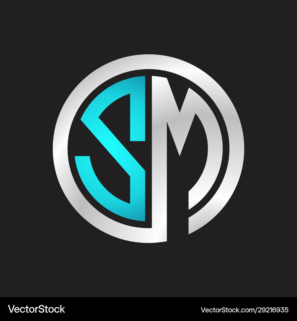 Sm Initial Monogram Logo Royalty Free Vector Image