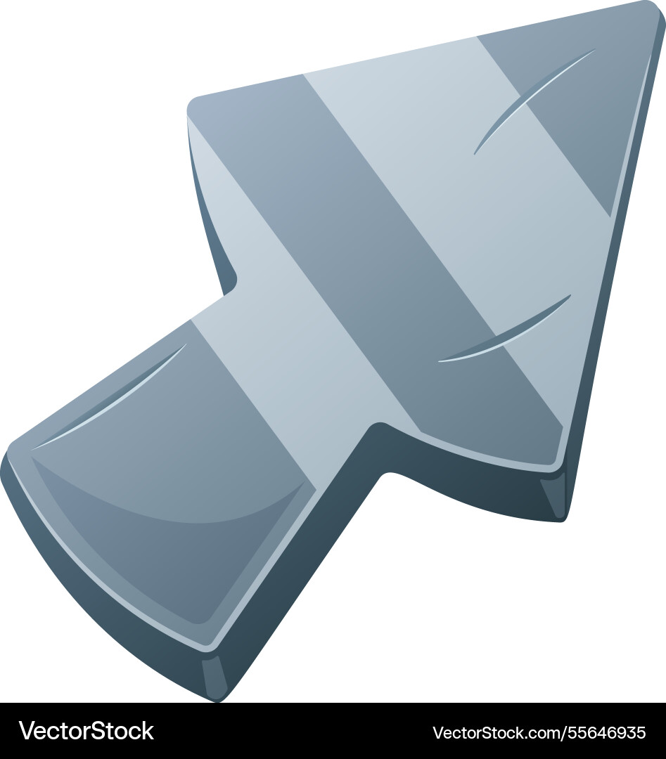 Stainless steel game cursor Royalty Free Vector Image