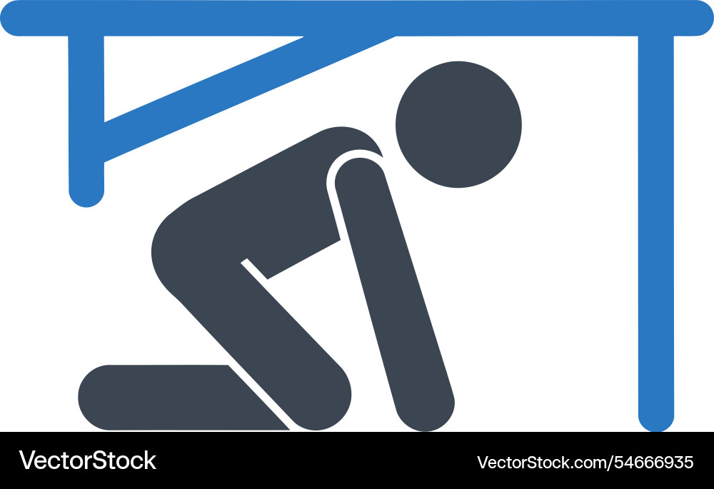 Under table safety icon Royalty Free Vector Image