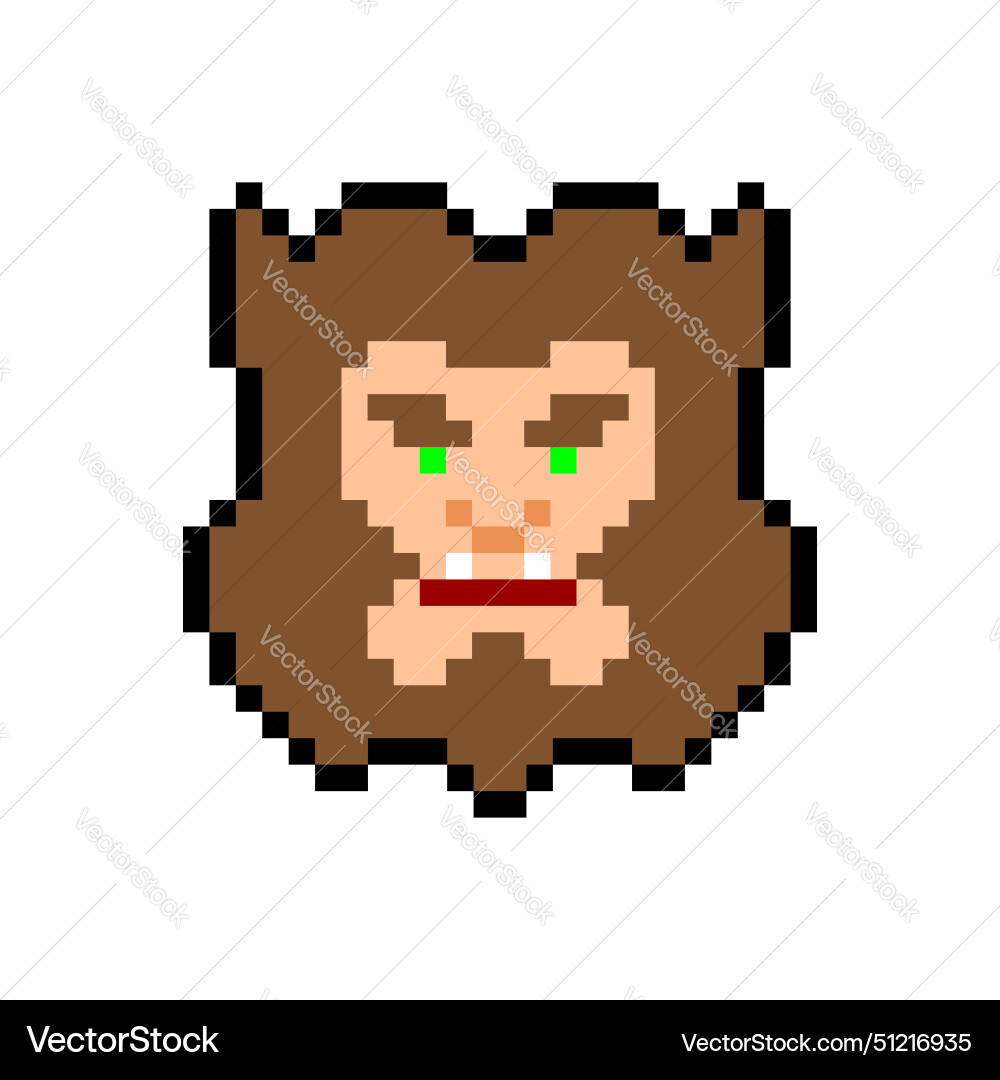 Werewolf pixel art pixelated werwolf monster 8 Vector Image