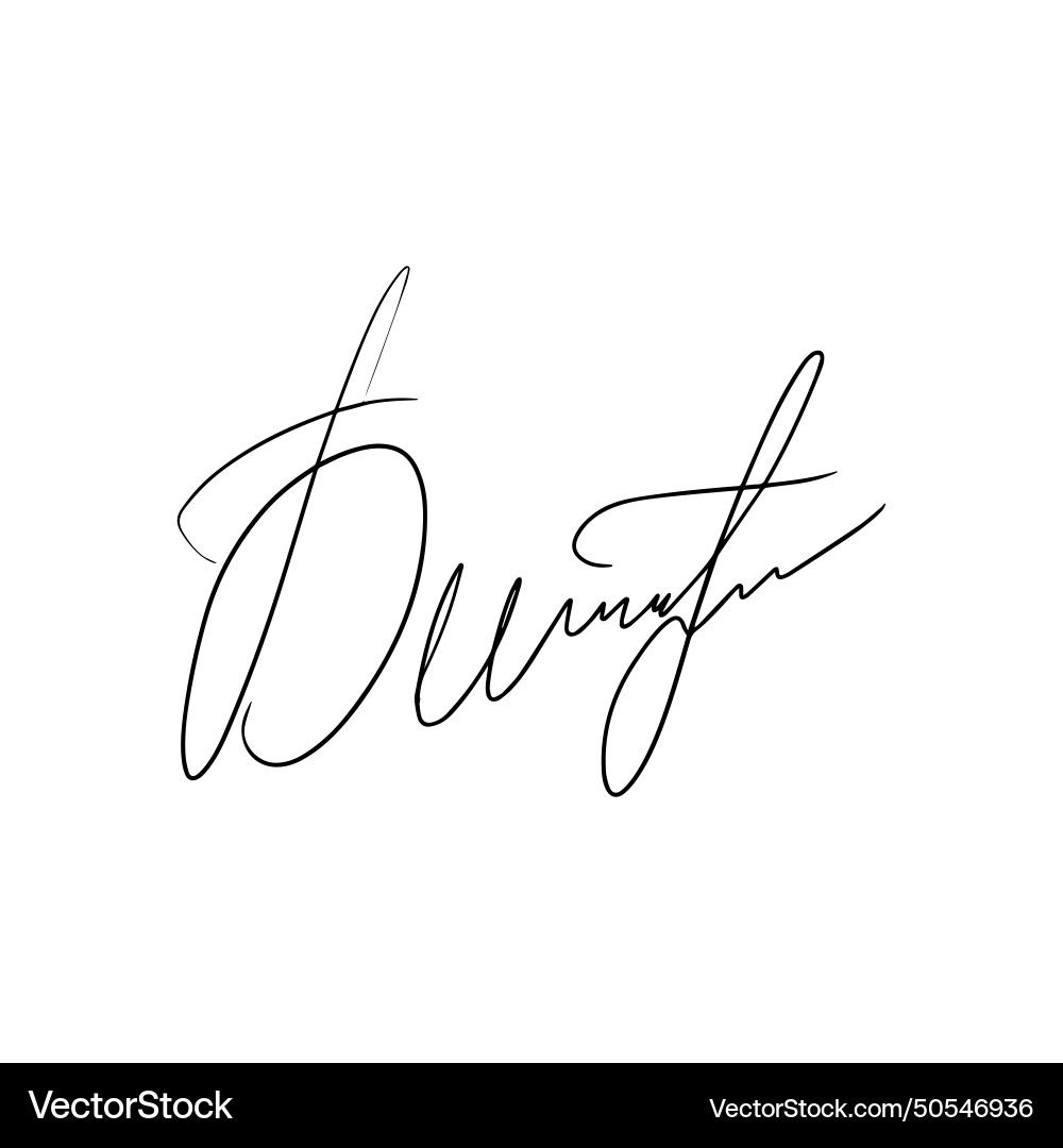 Autograph hand drawn handwritten signature Vector Image
