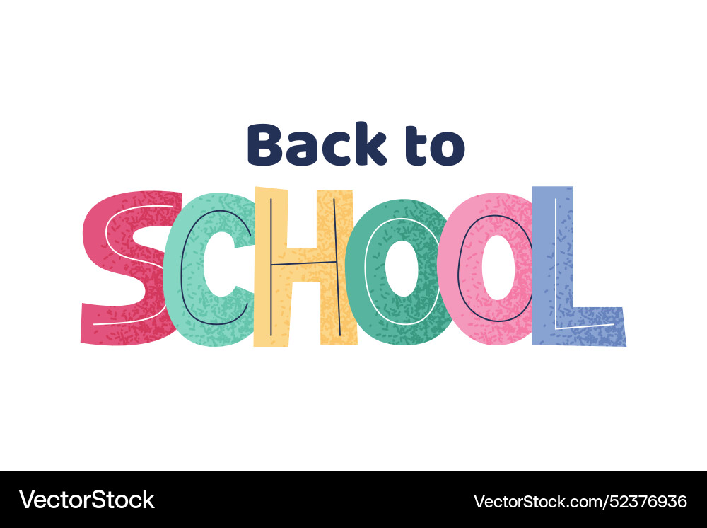 Back to school colorful lettering Royalty Free Vector Image