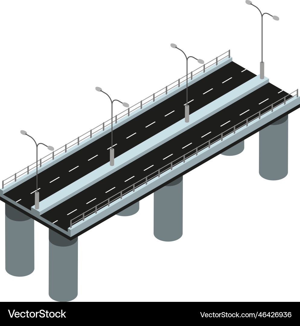 Bridge isometric Royalty Free Vector Image - VectorStock