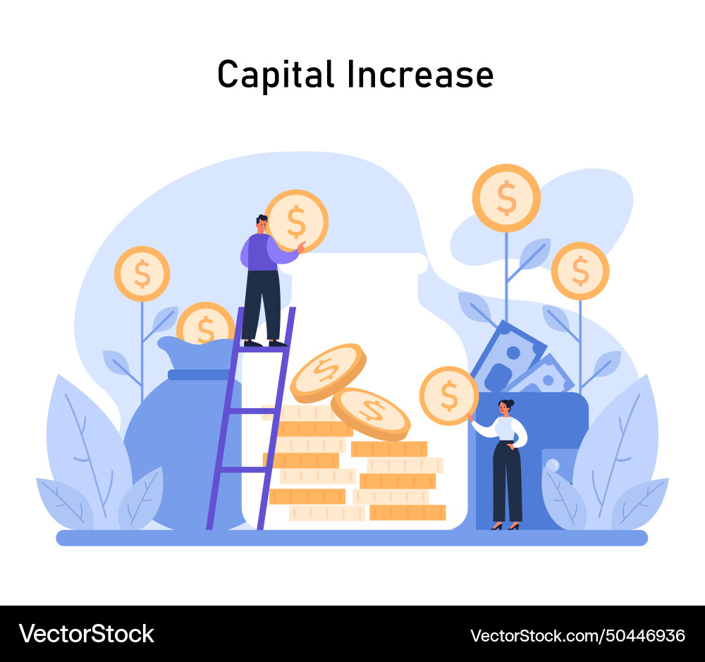 Capital increase concept amplifying financial Vector Image