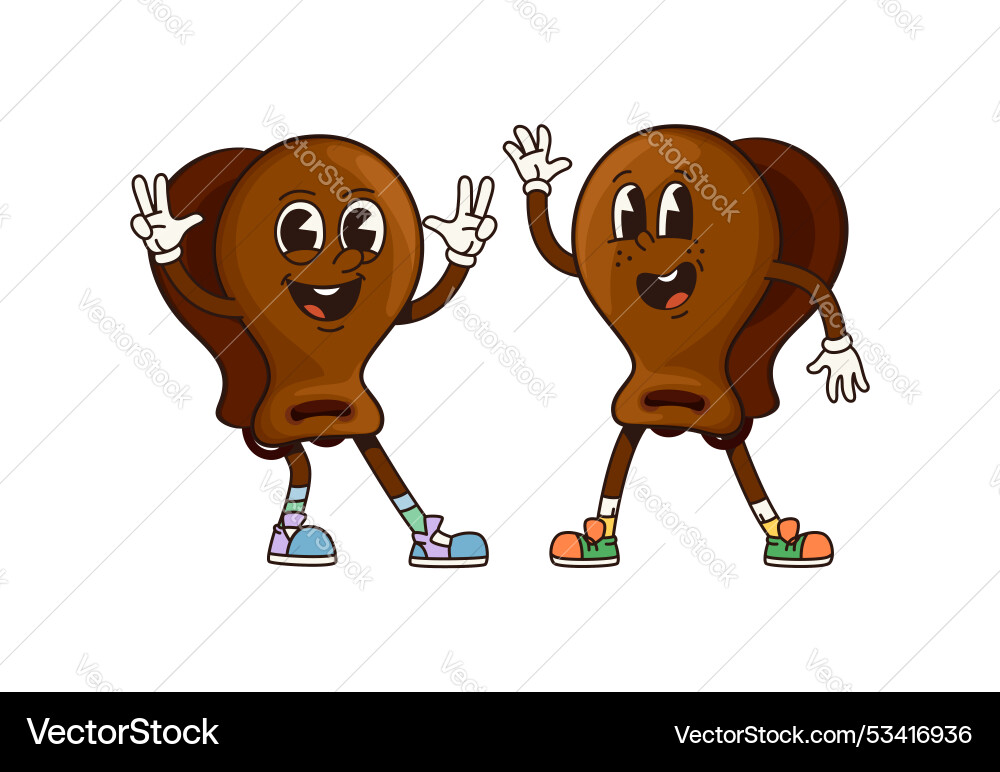 Cartoon castanets musical instrument characters Vector Image