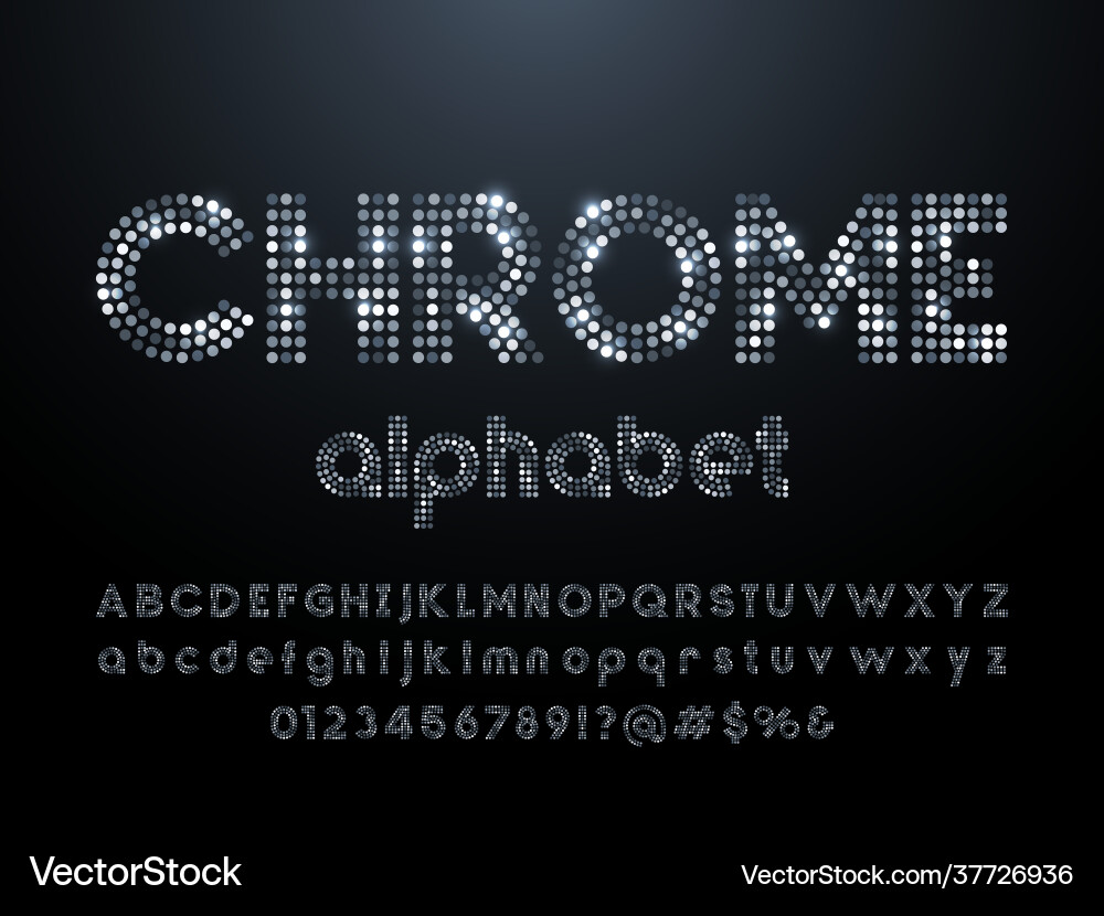 Chrome font Royalty Free Vector Image - VectorStock