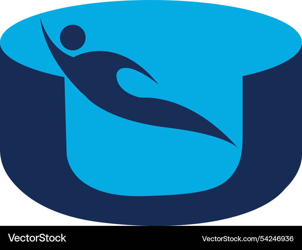 Creative swimming logo design Royalty Free Vector Image