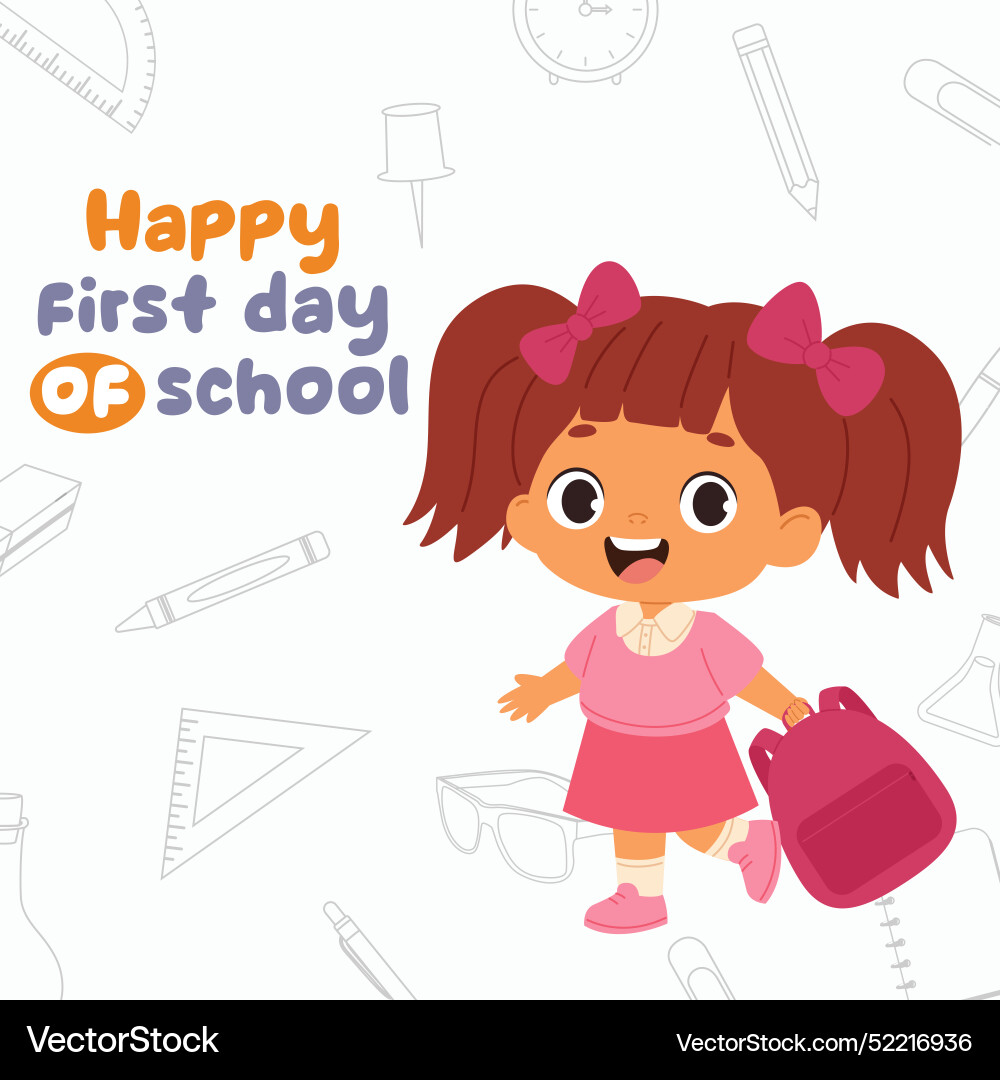 Happy first day of school happy little school Vector Image