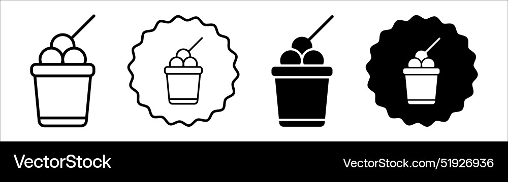 Ice cream icon symbol set collection Royalty Free Vector