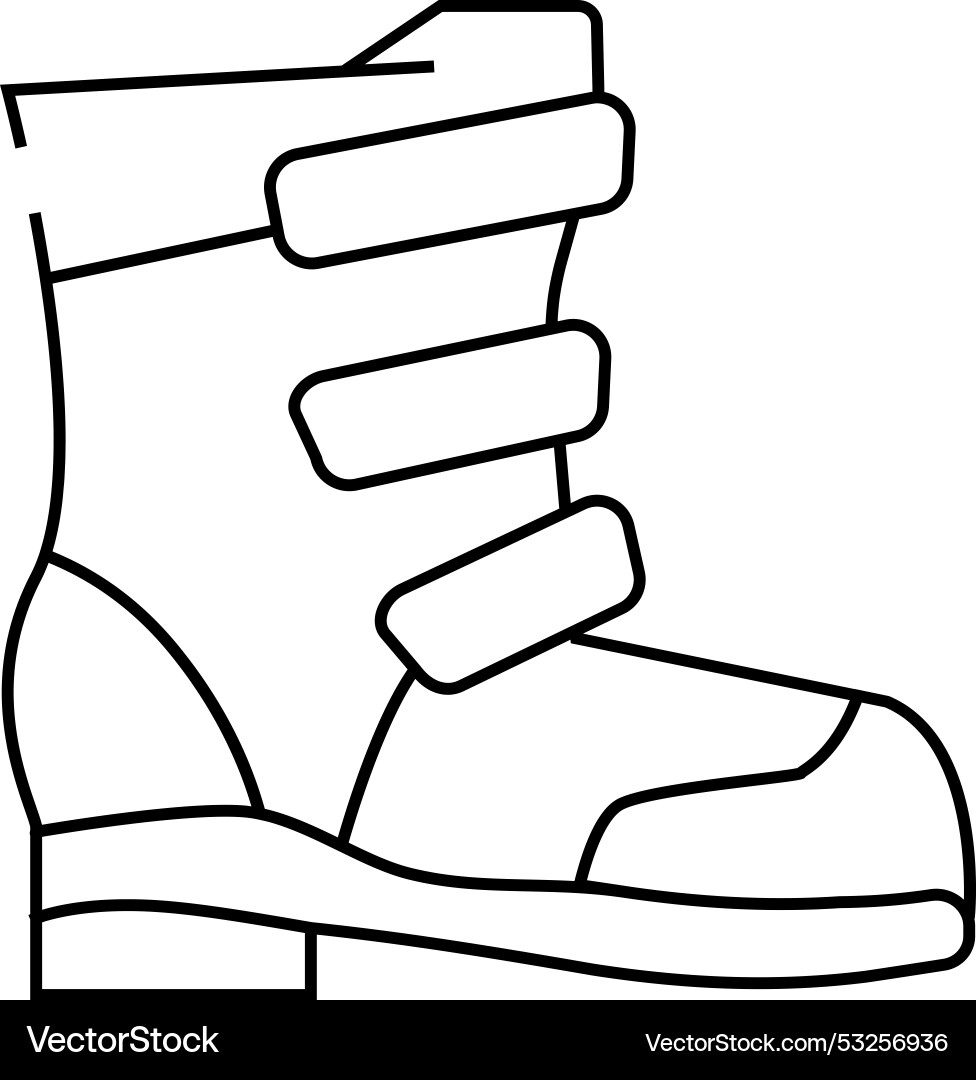 Kids boots line icon Royalty Free Vector Image