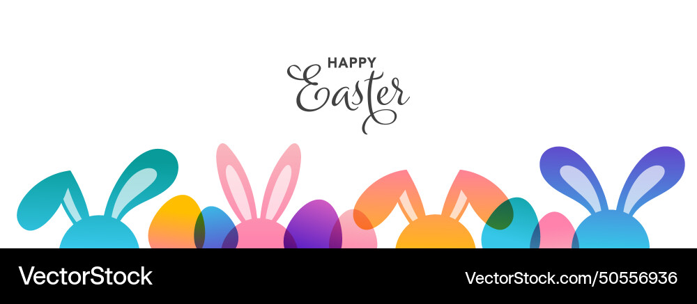 Modern colorful easter bunnies concept design Vector Image