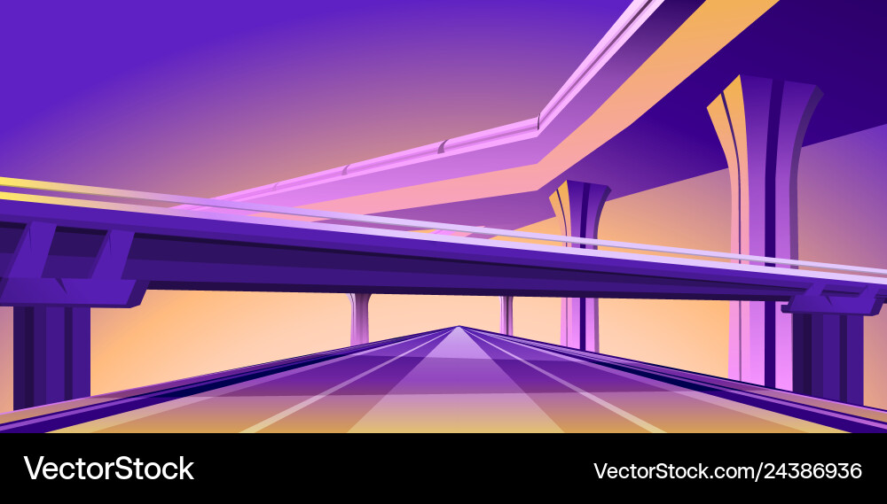Overpass viaduct bridge Royalty Free Vector Image