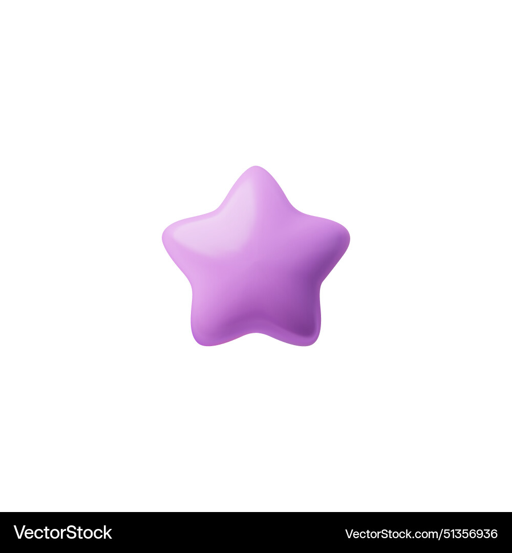 Soft purple 3d star icon Royalty Free Vector Image