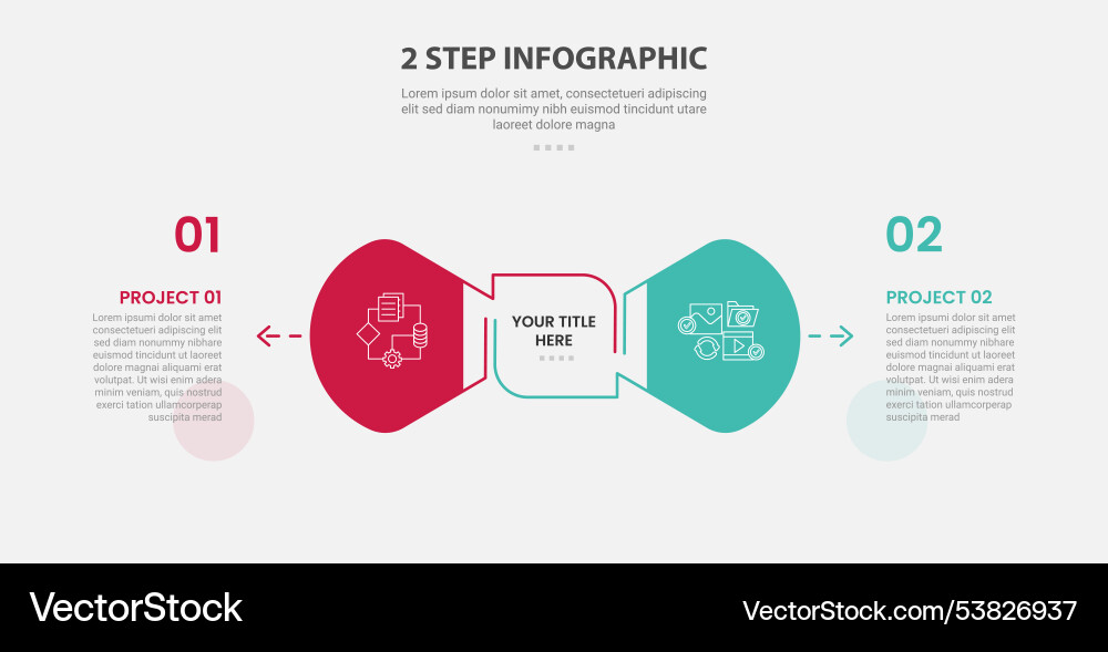 2 points template infographic outline style Vector Image