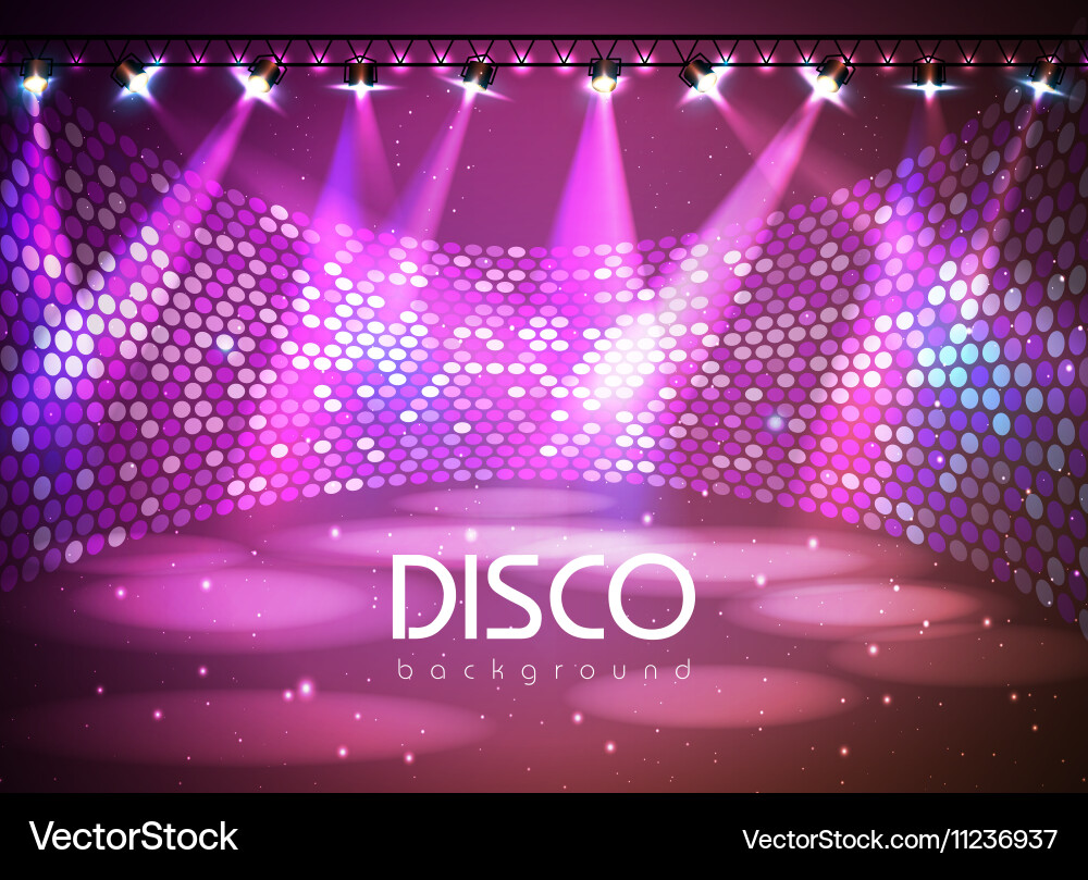 Disco abstract neon background Royalty Free Vector Image